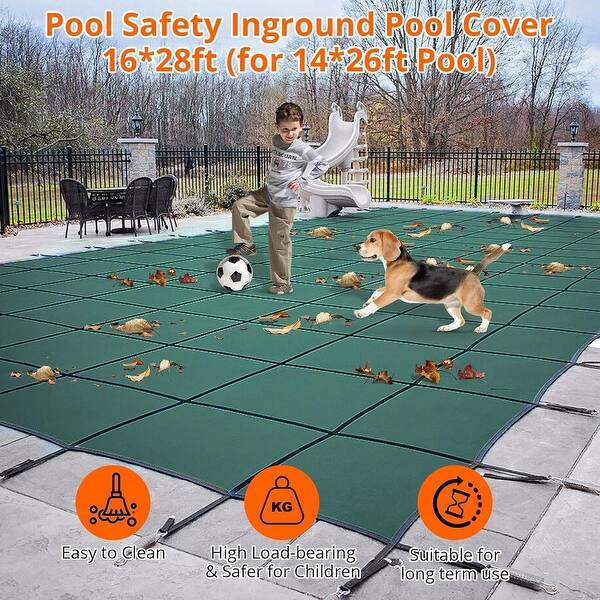 Pool Safety Cover Fits Inground Pools 14ft x 26ft - Bed Bath & Beyond ...