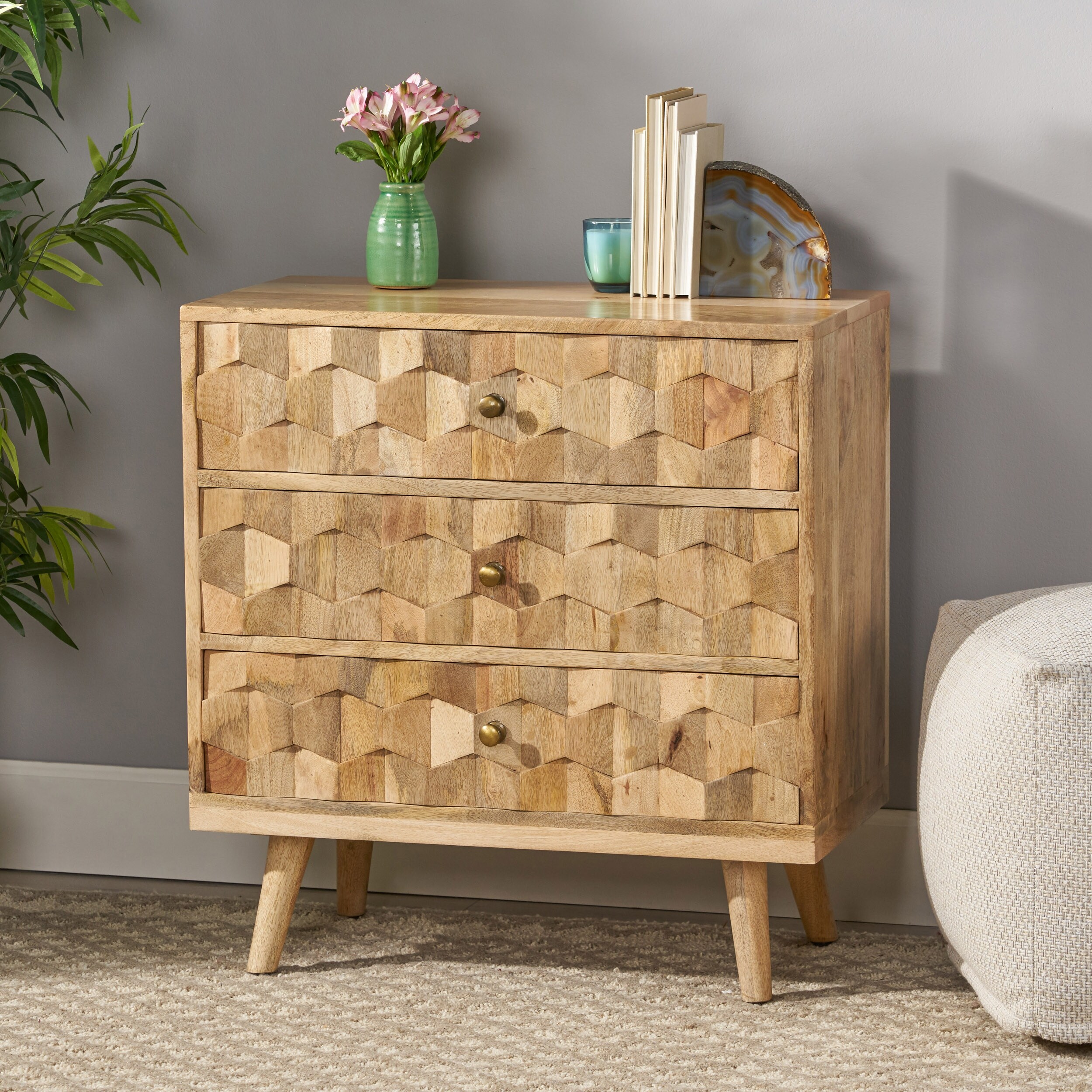 Geometric chest of drawers store