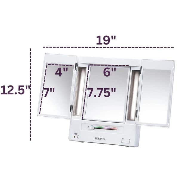 Tri-Fold Two-Sided Makeup Mirror with Lights - Bed Bath & Beyond - 40325249