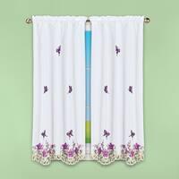 Butterfly Floral Embroidered Window Curtains - On Sale - Bed Bath ...