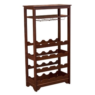 Brown Tall Rectangular Compact 16-Bottle Wine Rack - Bed Bath & Beyond ...