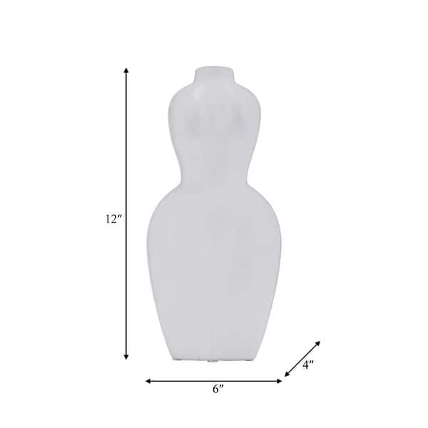 12" Dolomite Torso Vase Contemporary Modern White Woman Body Form ...