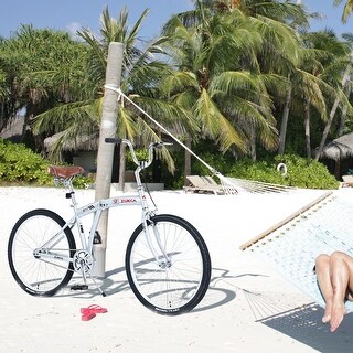 Beach Bicycles Silver Single Speed Folding Cruiser Bike Leisure Bikes ...