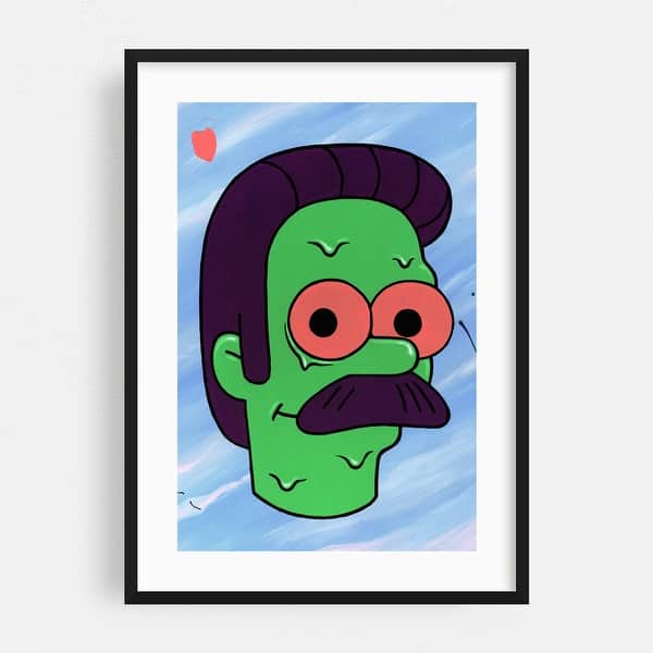 Zombie Ned Painting Simpsons TV Movies Zombies Art Print/Poster - Bed ...