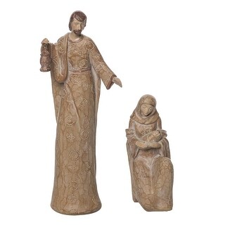 2 Piece Brown Christmas Carved Nativity Family Set 12" - Bed Bath ...