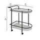 Rhea 32 Inch Bar Cart Trolley, U Shaped Tray, Faux Marble Shelves ...