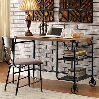furniture of america kic industrial black height adjustable desk