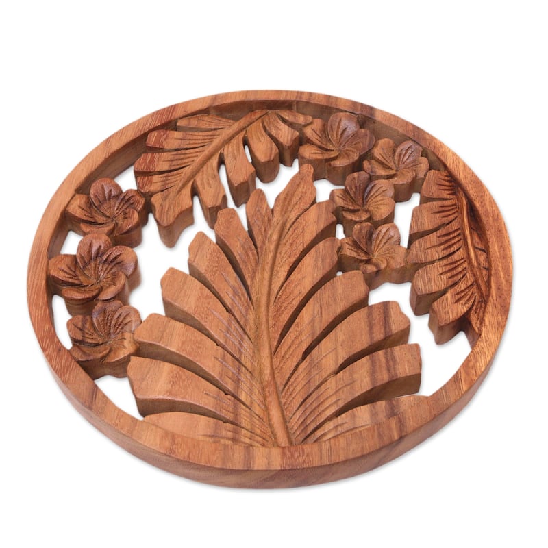 Novica Handmade Floral Jungle Wood Relief Panel Bed Bath And Beyond