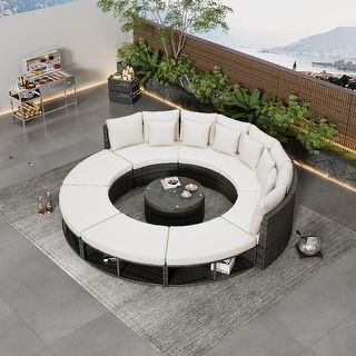 Outdoor Garden Flexible Combination Conversation Set w/Round Coffee ...
