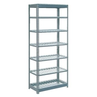 Boltless Heavy Duty Shelving 36"W x 12"D x 84"H, 7 Shelves, Wire Deck ...