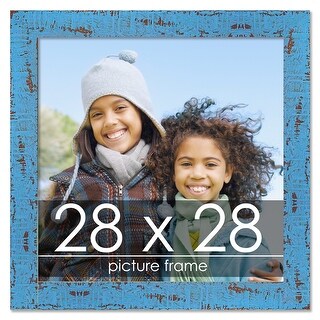 28x28 Shabby Chic Blue Wood Picture Square Frame - 28" x 28" - Bed Bath ...