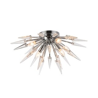 Chrome Metal Frame Flush Mount with Clear Crystal - Bed Bath & Beyond ...