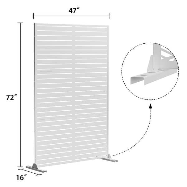 Louvered Metal Privacy Screen Panel Free Standing - 72*47 - Bed Bath ...