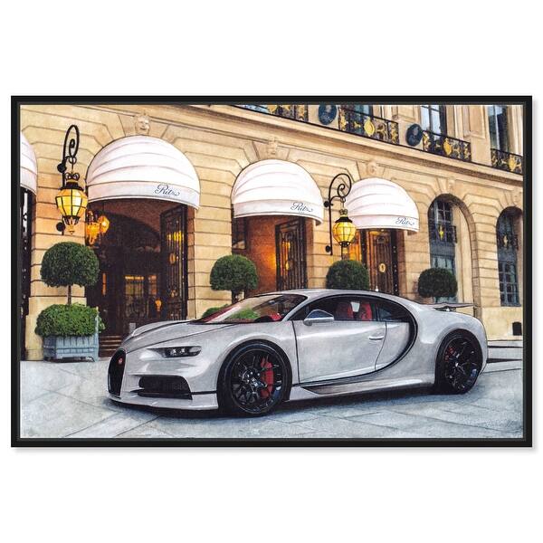 Oliver Gal 'Bugatti at Paris' Transportation White Wall Art - Bed Bath ...