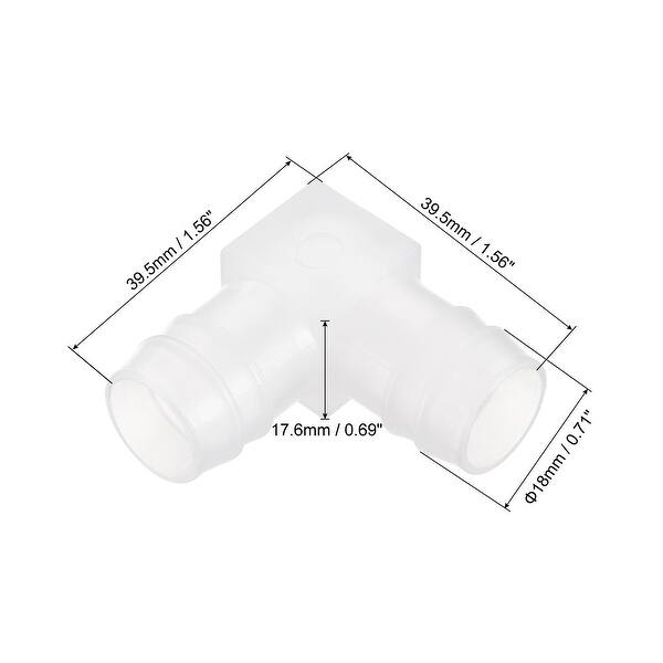 Barb Hose Fitting 18mm Barbed Dia. Elbow Coupler Reducer Connector ...
