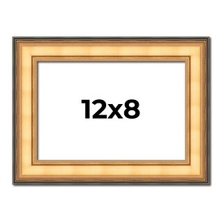 12x8 Frame Gold Plein Aire Solid Wood Picture Frame Width 2 Inches ...