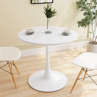 32 Inch Modern Tulip Round Dining Table with MDF Top - 32" x 30" (Dia x ...