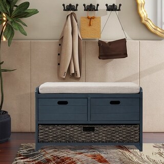 Family collection of wooden storage stools with 2 removable baskets and ...