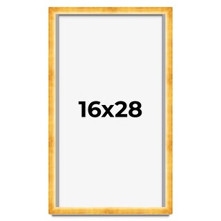 16x28 Shadow Box Frame Gold | 1.625 Inches Deep Real Wood Traditional ...