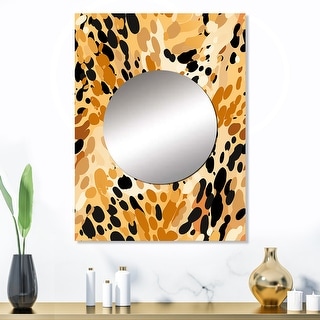 Designart "Orange And Black Leopard Print Adventure" Animal Print ...