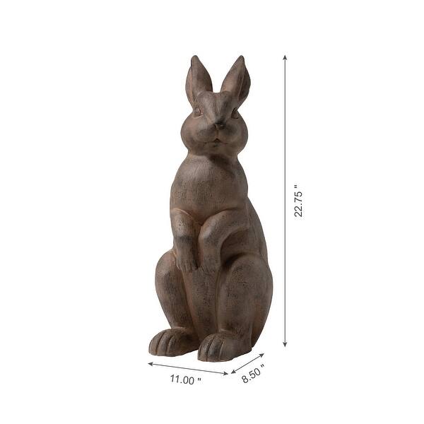 Glitzhome MgO Standing Rabbit Easter Bunny Statue Outdoor Indoor - On ...