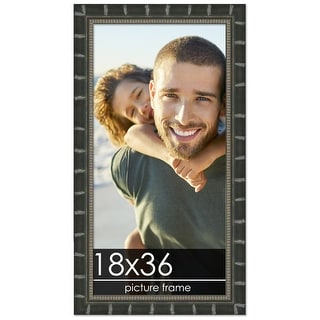 18x36 Bamboo Black Complete Wood Picture Frame with UV Acrylic, Foam ...