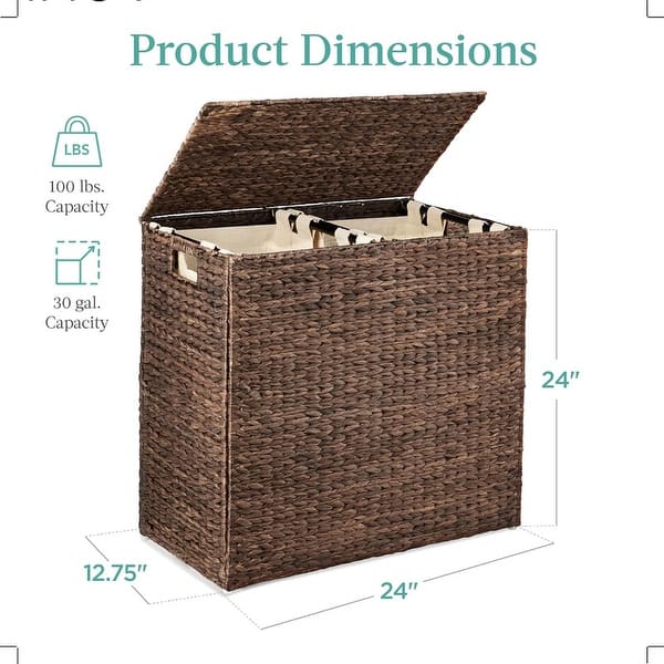 wicker laundry hamper double