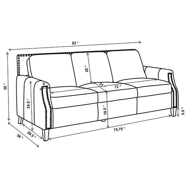 Leaton Upholstered Recessed Arm Sofa Brown Sugar - Bed Bath & Beyond ...
