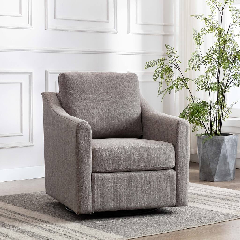 WOVENBYRD Swoop Arm Swivel Chair - Overstock - 33838997