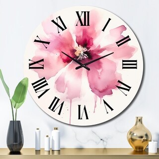 Designart "Delicate Pink Hibiscus Flower Blooming II" Flowers Oversized ...