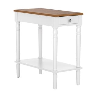 Narrow Side Table with Drawer and Open Storage Shelf - 24" x 12" x 24.5 ...