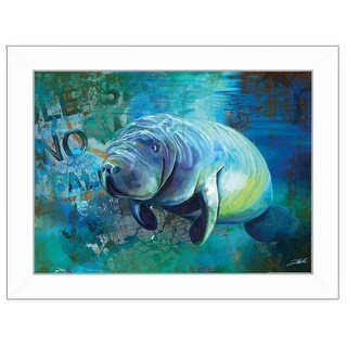 "Manatee II" By Tim Dardis, Ready to Hang Framed Wall Art, White Frame ...
