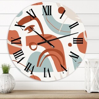 Designart 'Geometrical Shapes With Tropical Palm Leaves' Modern wall ...