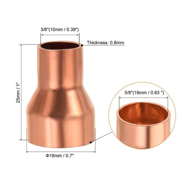 Copper Reducing Coupling Fitting Straight with Sweat End for HVAC 3Pcs ...