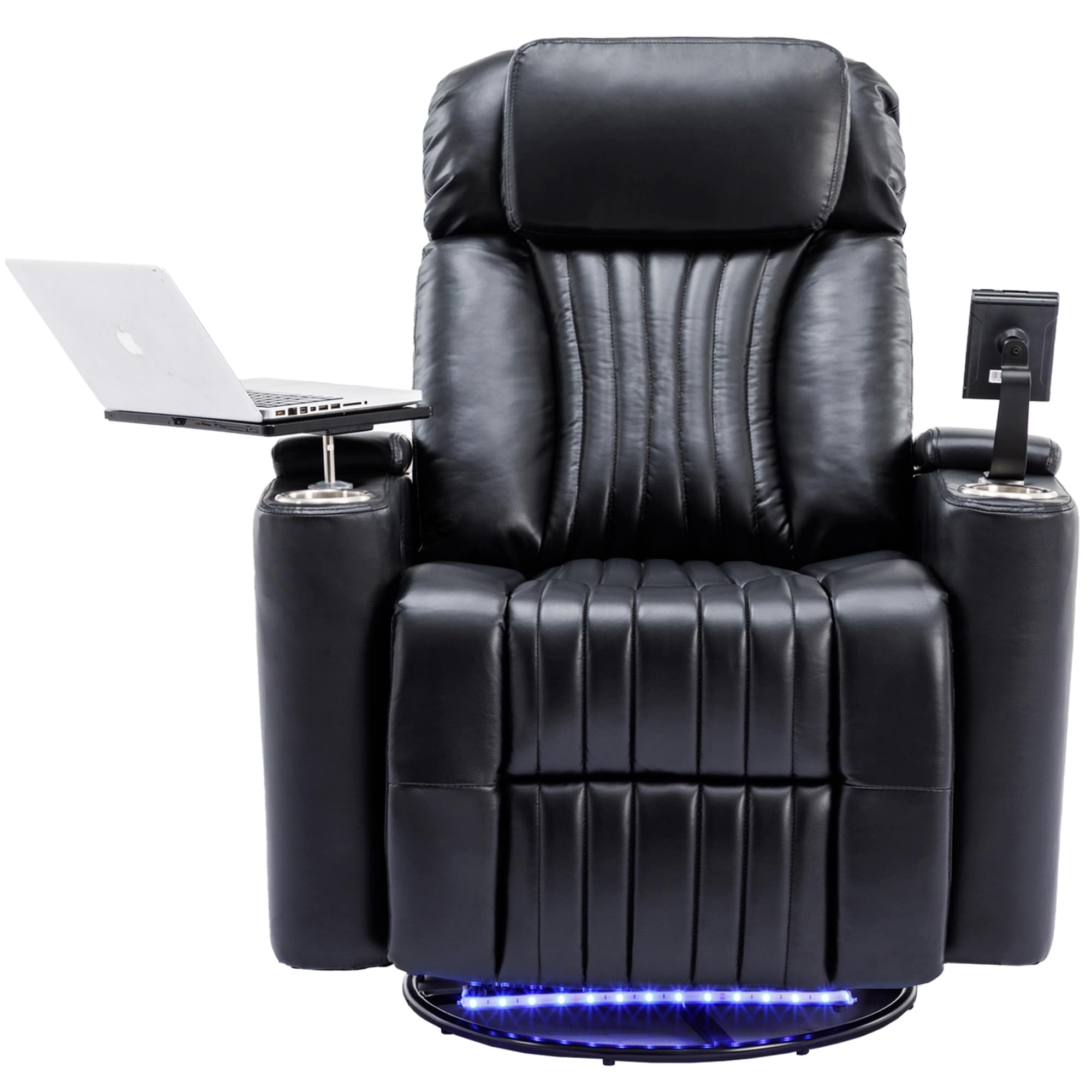 270°Swivel Power Motion Recliner, Home Theater Seating With Arm Storage ...
