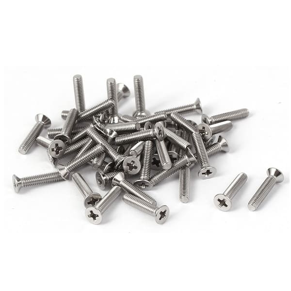 50 Pcs M2.5x12mm 316 Stainless Steel Flat Head Phillips Machine Screws ...