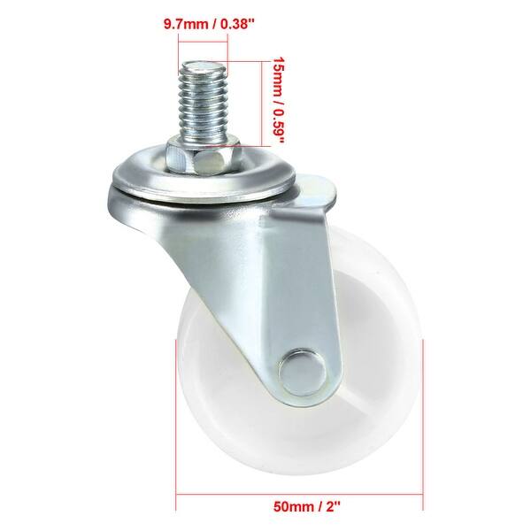 Swivel Caster Wheels 2 Inch PP 360 Degree M10 x 15mm Size Threaded Stem ...