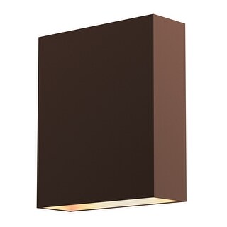 Flat Box 2-light ADA Textured Bronze LED Outdoor Up/Down Wall Sconce ...