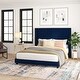Upholstered Platform Bed with Wingback Headboard - Bed Bath & Beyond - 37248671