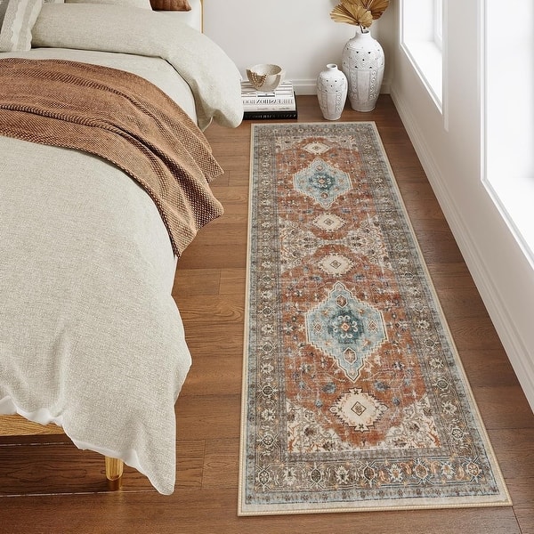 rust colored bathroom runner