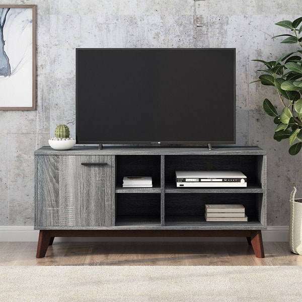 Mid-Century Modern TV Stand with Storage Sonoma GreY Oak/Wenge - 47 ...