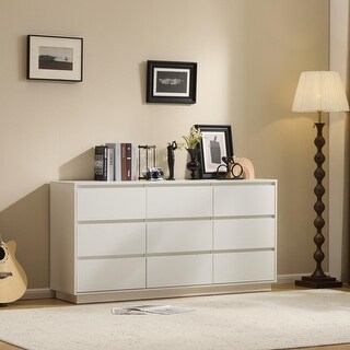 White P2 Particleboard 3-layer 7/9-drawer Modern Chest of Drawers - Bed ...