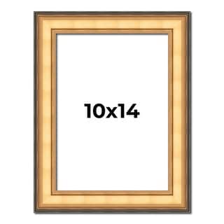 10x14 Frame Gold Plein Aire Solid Wood Picture Frame Width 2 Inches ...