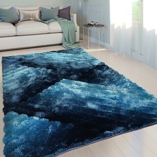 RugBerry Blue Area Rug 3D Signature Modern Abstract Carpet - Bed Bath ...