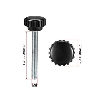M6x50mm Male Thread Knurled Clamping Knobs Grip Thumb Screw on 2Pcs ...