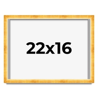 22x16 Shadow Box Frame Gold | 1.625 Inches Deep Real Wood Traditional ...