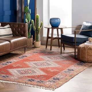 Brooklyn Rug Co Krista Aztec Flatweave Tassel Area Rug - Bed Bath ...