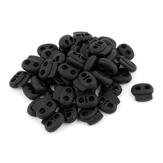 4mm Dia Double Hole Oval Spring Loaded Cord Lock Stopper Toggle End ...