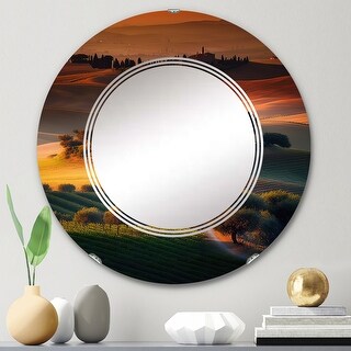 Designart 'Italian Casa' Printed Cottage Landscape Wall Mirror - Bed ...