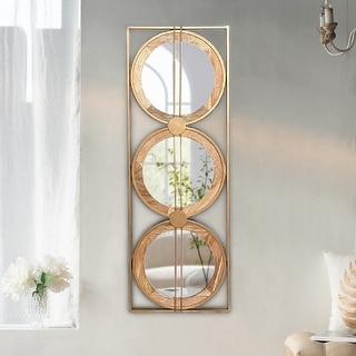 3 Mirror Piece Wall Mirror with Gold Rectangular Frame - Bed Bath ...